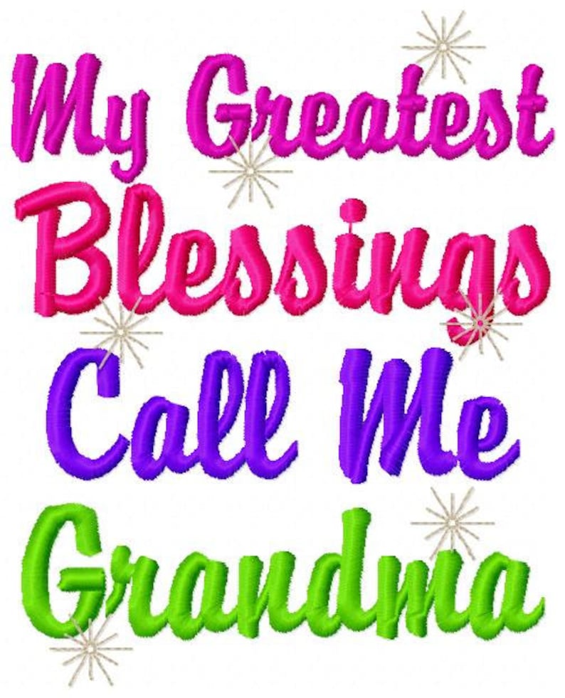 My Greatest Blessings Call Me Grandma Embroidery Design - Etsy
