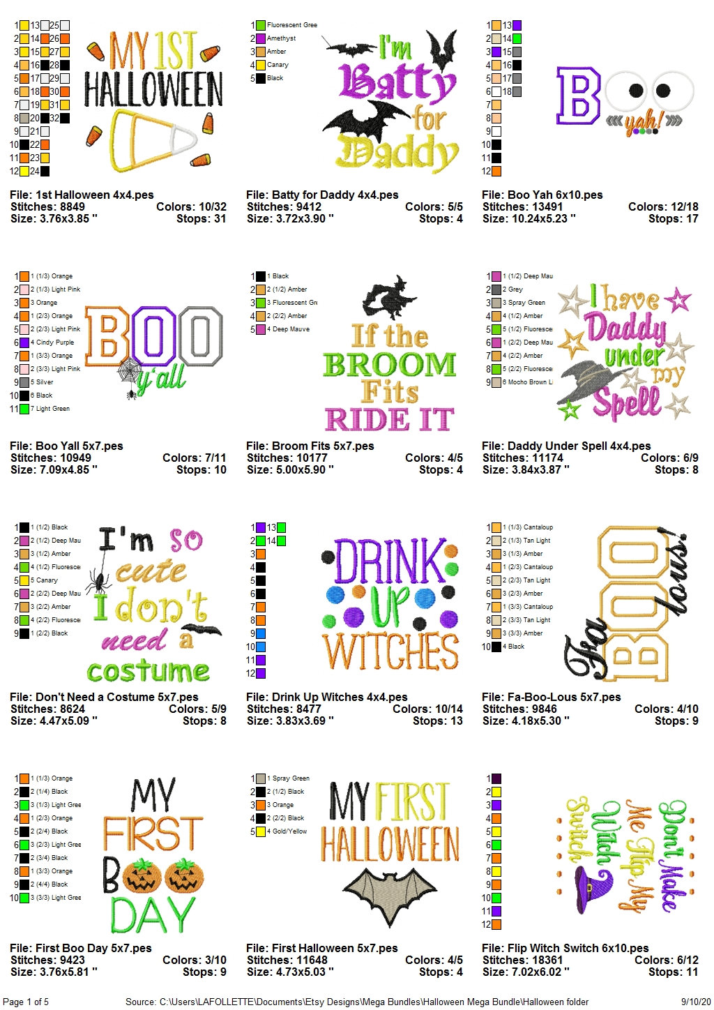 50 Halloween Embroidery Designs Bundle Includes Applique | Etsy