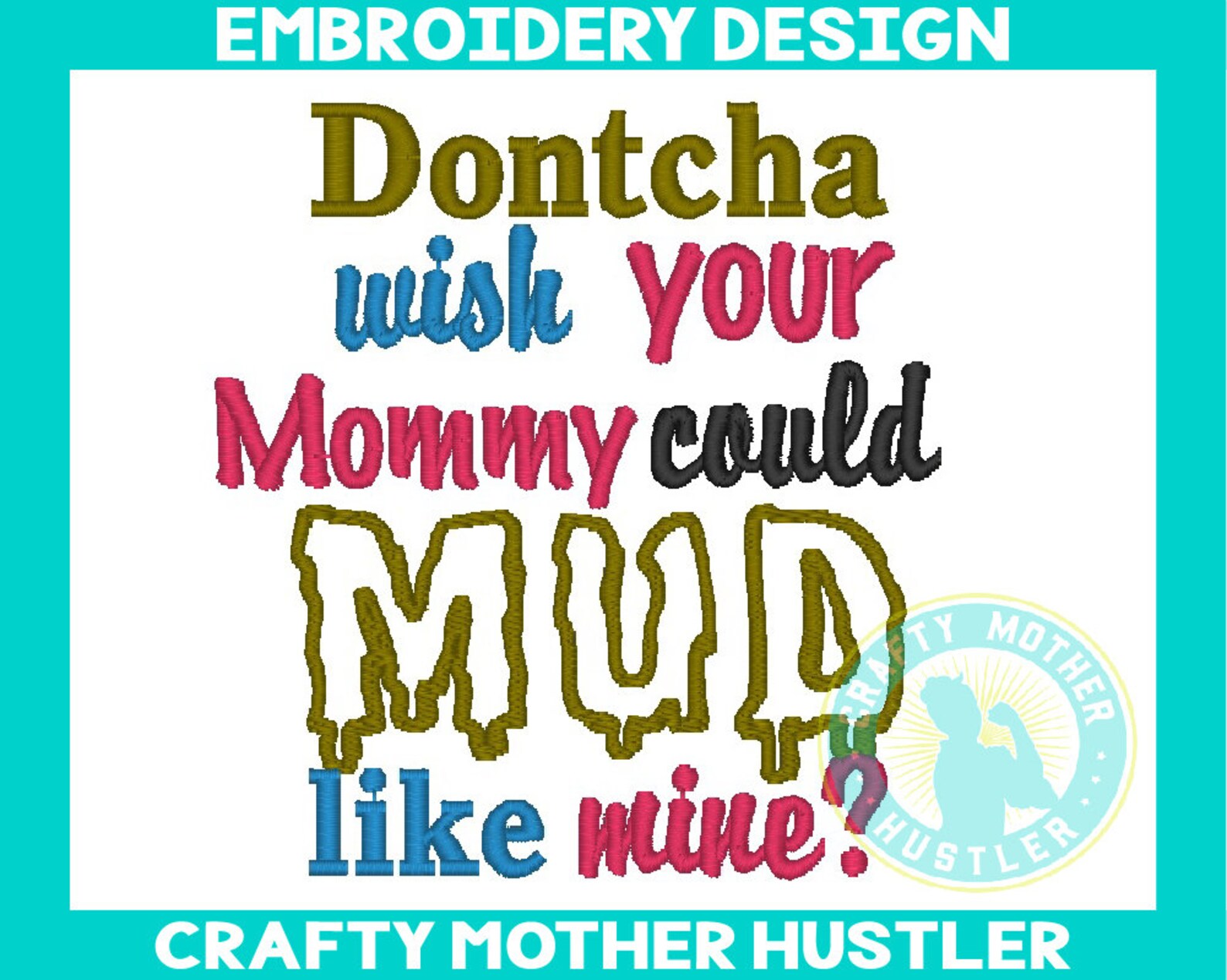 Muddin' Country Saying Embroidery Design Bundle Mudding | Etsy