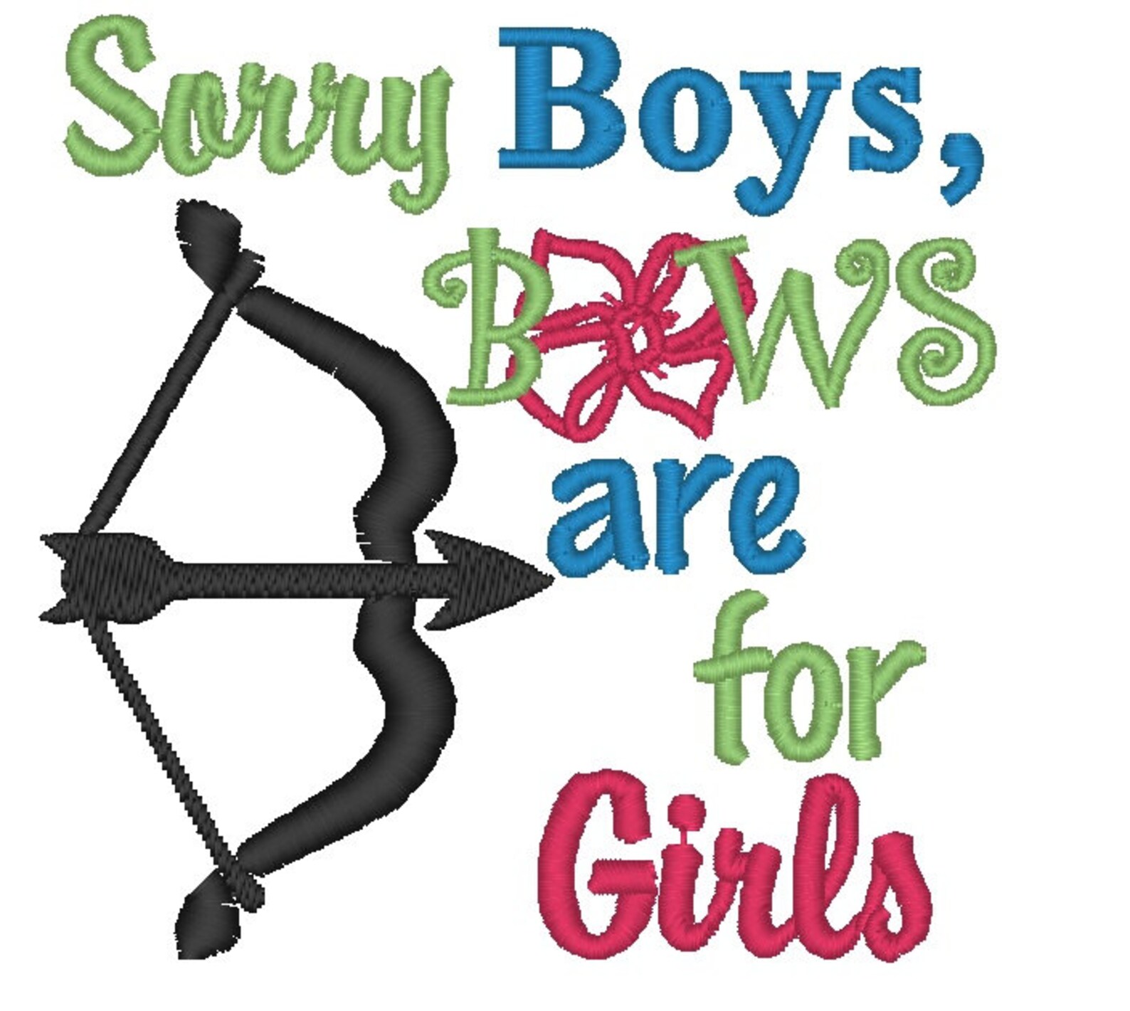 Sorry Boys Bows Are for Girls Embroidery Design Country | Etsy