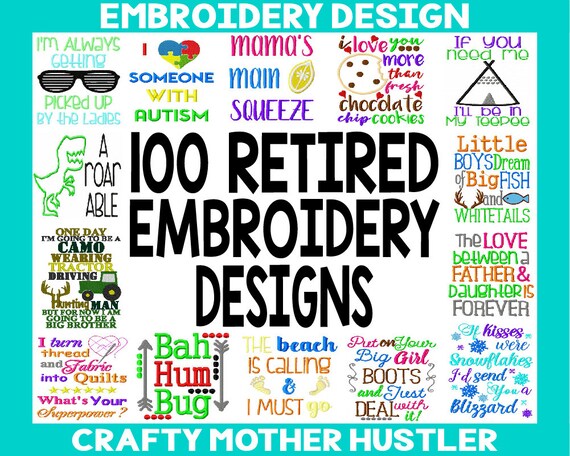 100 Retired Embroidery Designs Included Appliques for 5x7 - Etsy