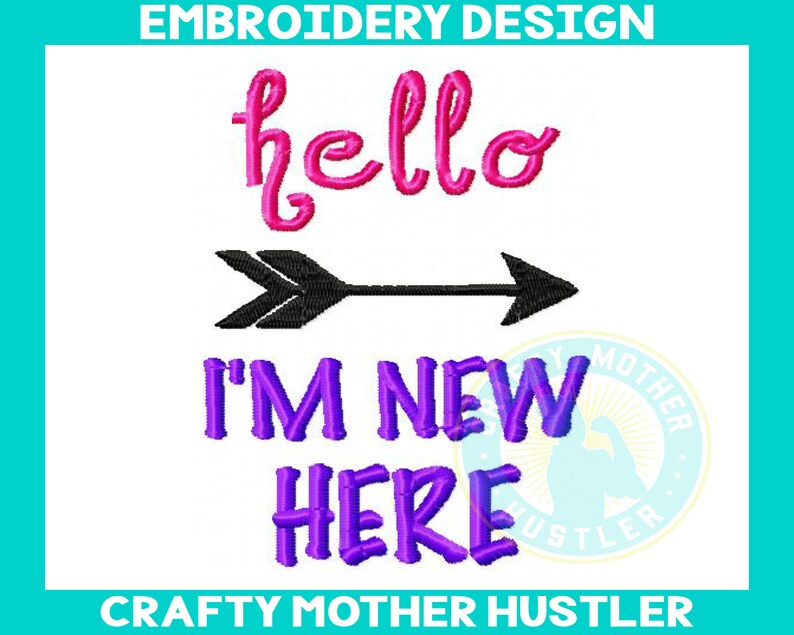 Hello I'm New Here Embroidery Design Baby Saying Perfect - Etsy