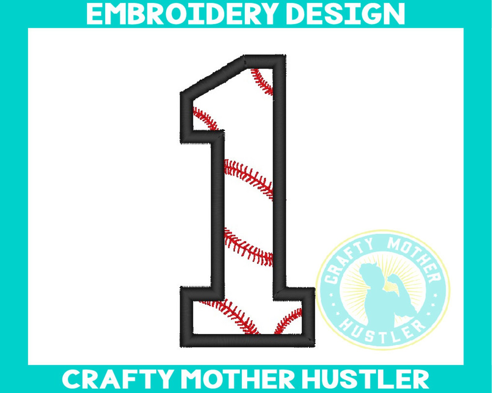 Baseball or Softball Number 1 Embroidery Design Appliqué - Etsy Denmark
