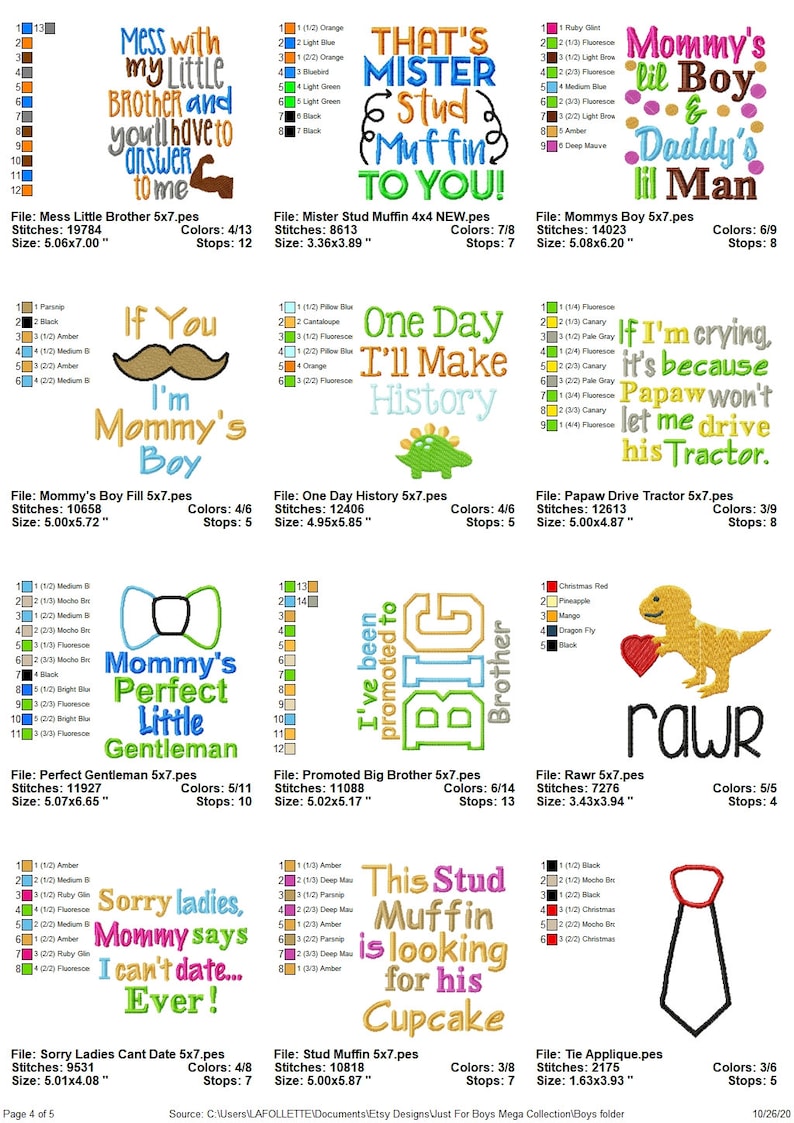 Boys Embroidery Design Bundle: 50 Applique Patterns (various Hoop Sizes ...