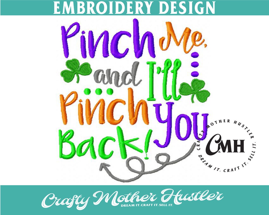 Pinch Me and I'll Pinch You Back Embroidery Design St - Etsy