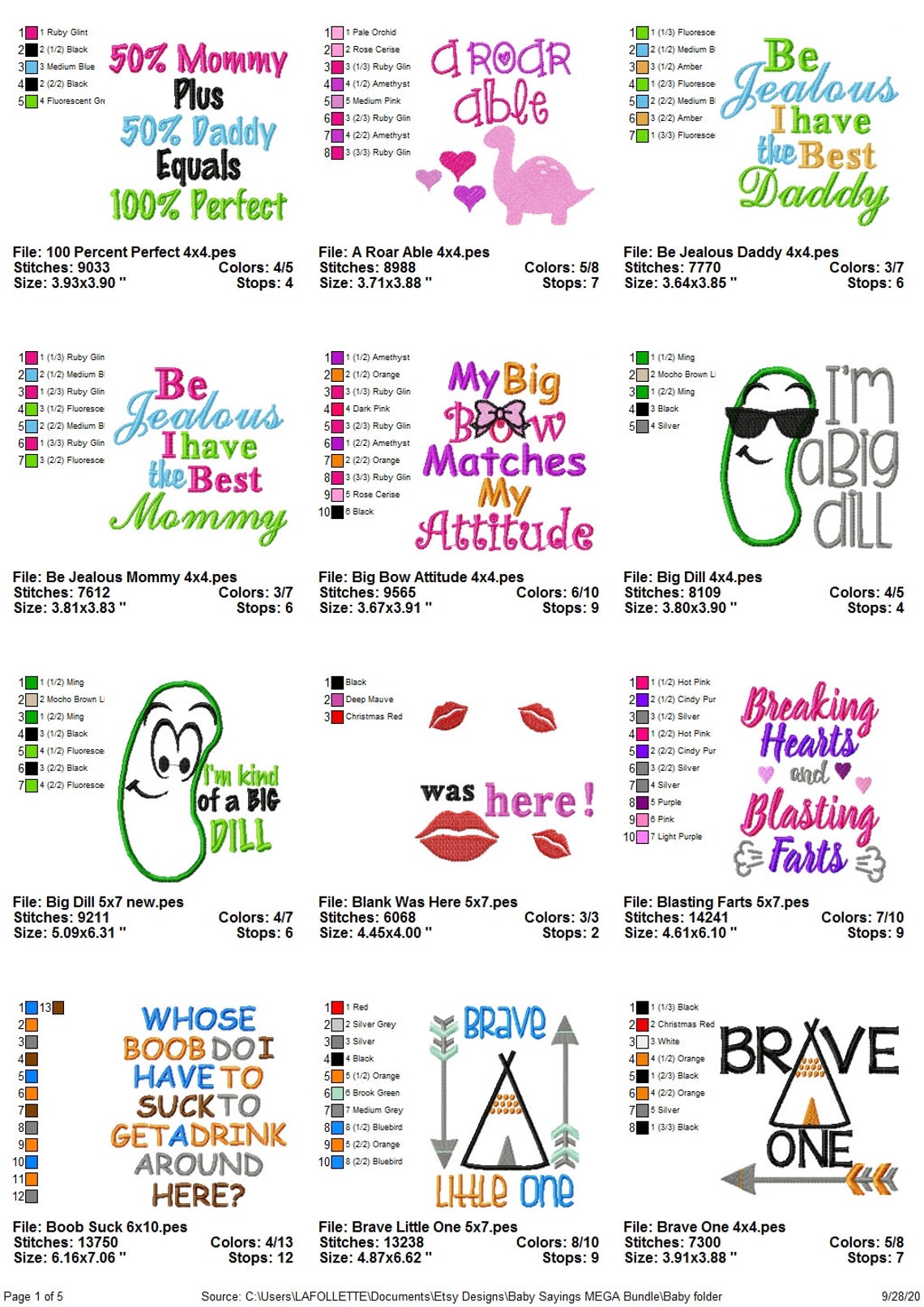 50 Baby Sayings Embroidery Designs Bundle Perfect to Add to | Etsy