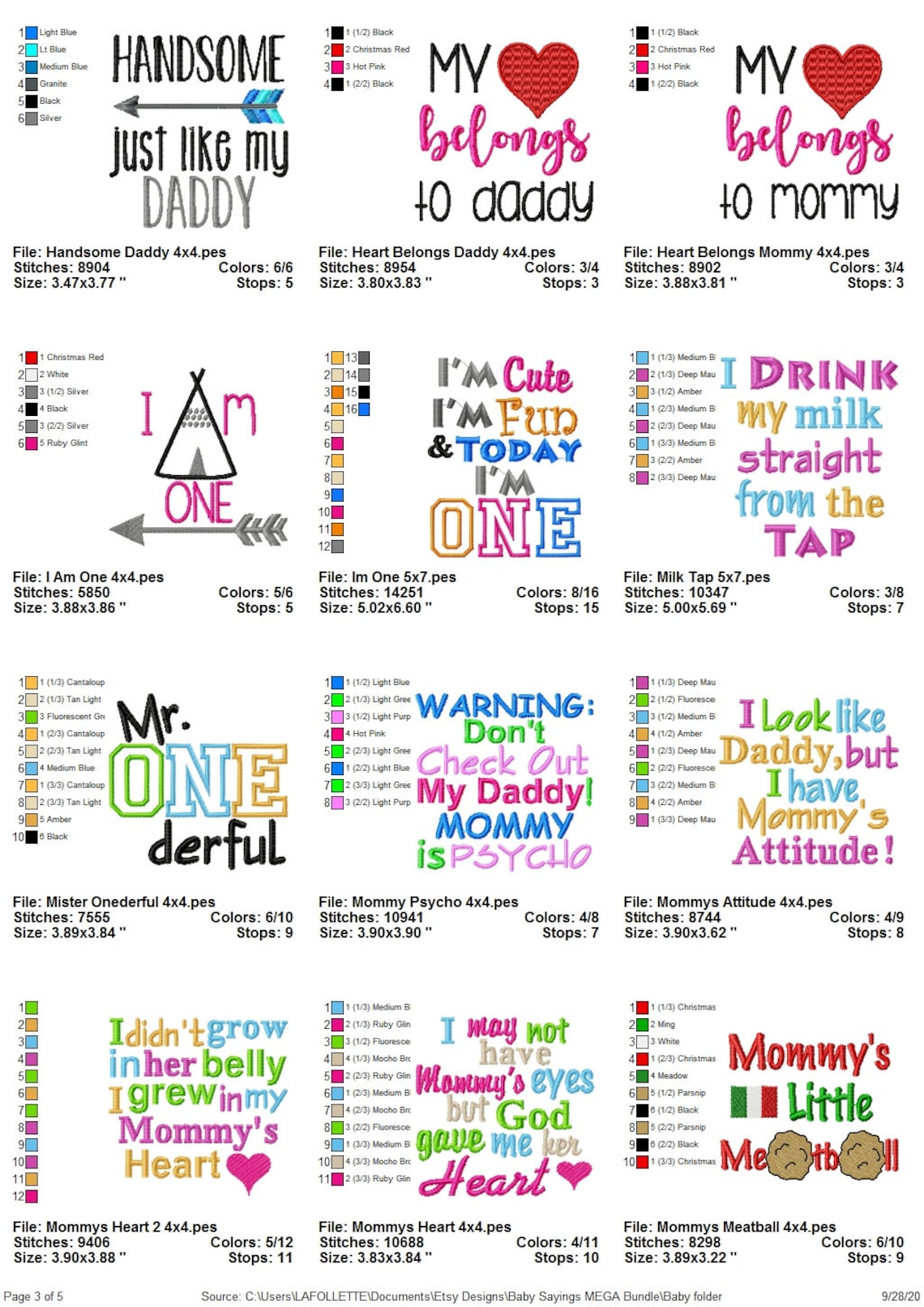 50 Baby Sayings Embroidery Designs Bundle Perfect to Add to | Etsy