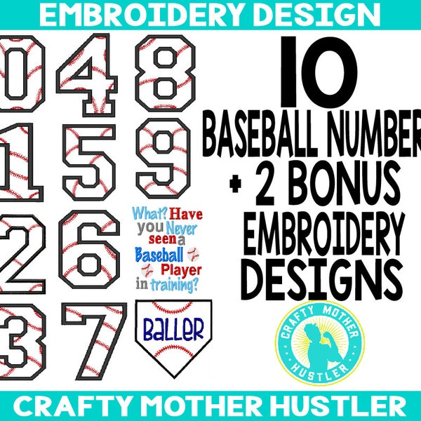 Applique Baseball Numbers - Etsy