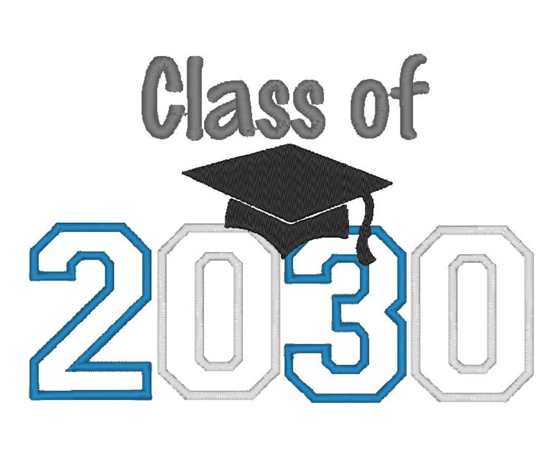 Class of 2030 Applique Embroidery Design Graduation Cap - Etsy