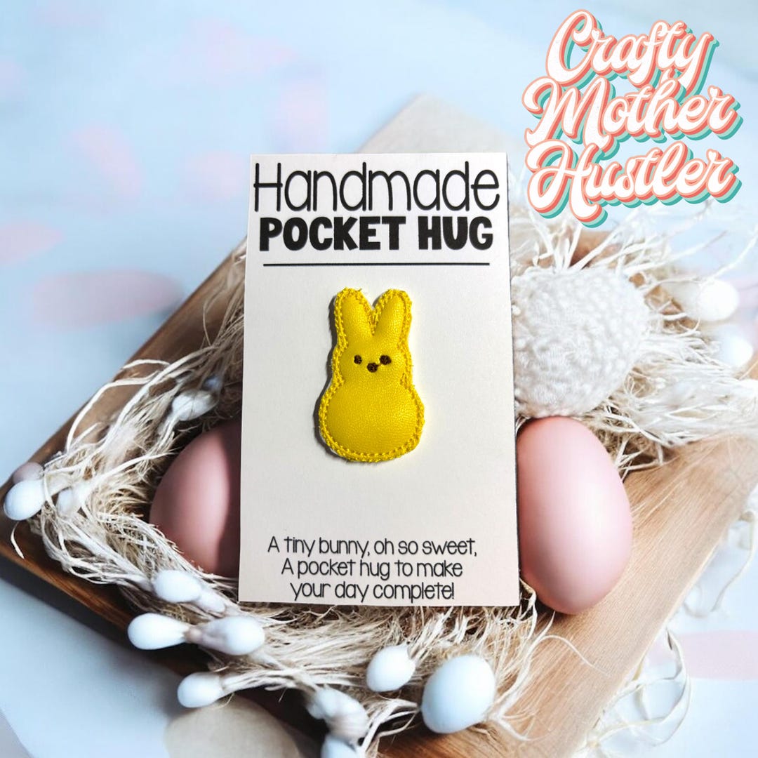 Pocket Hug Marshmallow Bunny Embroidery Design Feltie, Included ...