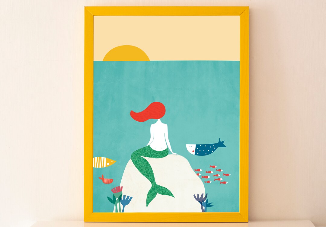 The Little Mermaid Print Little Mermaid Poster Fairy Tale Print Gift ...