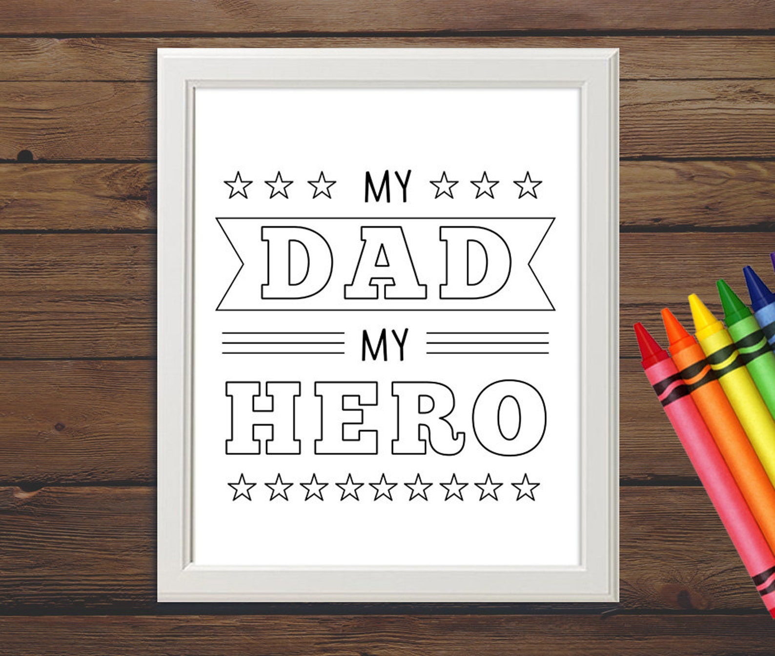 Instant Download 8x10 My Dad My Hero Father's Day Printable Coloring ...