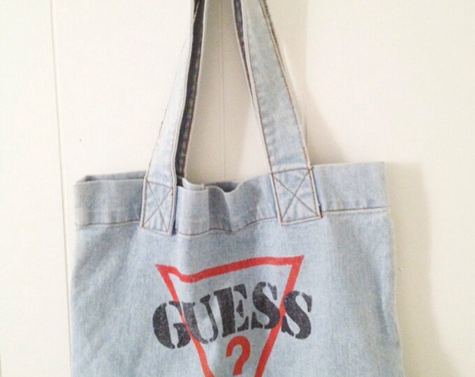 Guess Acid Wash Denim Tote Bag Vintage - Etsy