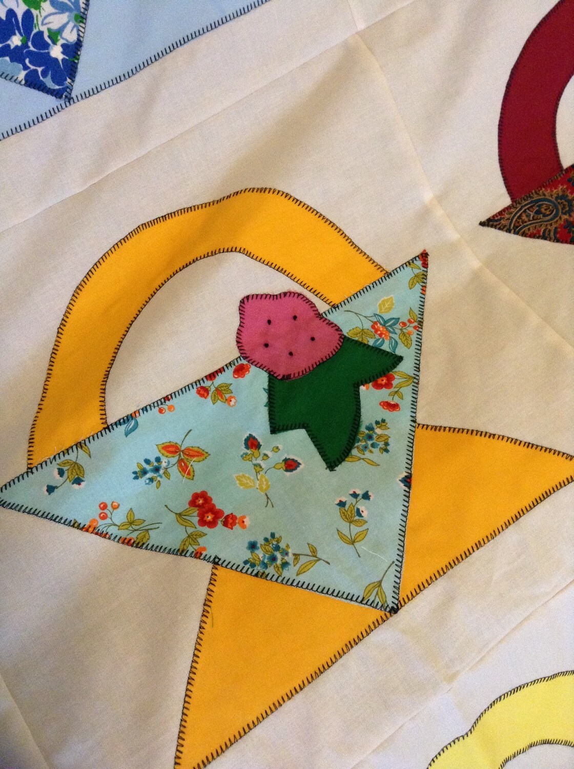 Beautiful Applique Flower Basket Quilt Top - Etsy
