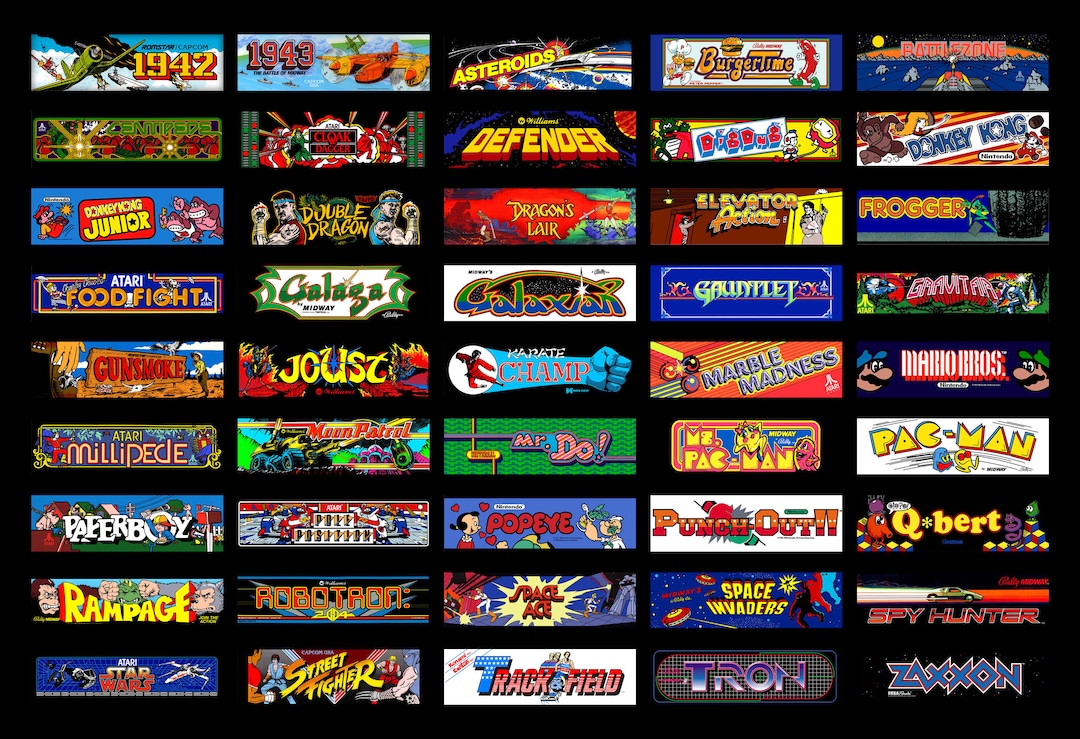 Classic Arcade Game Marquees - Etsy