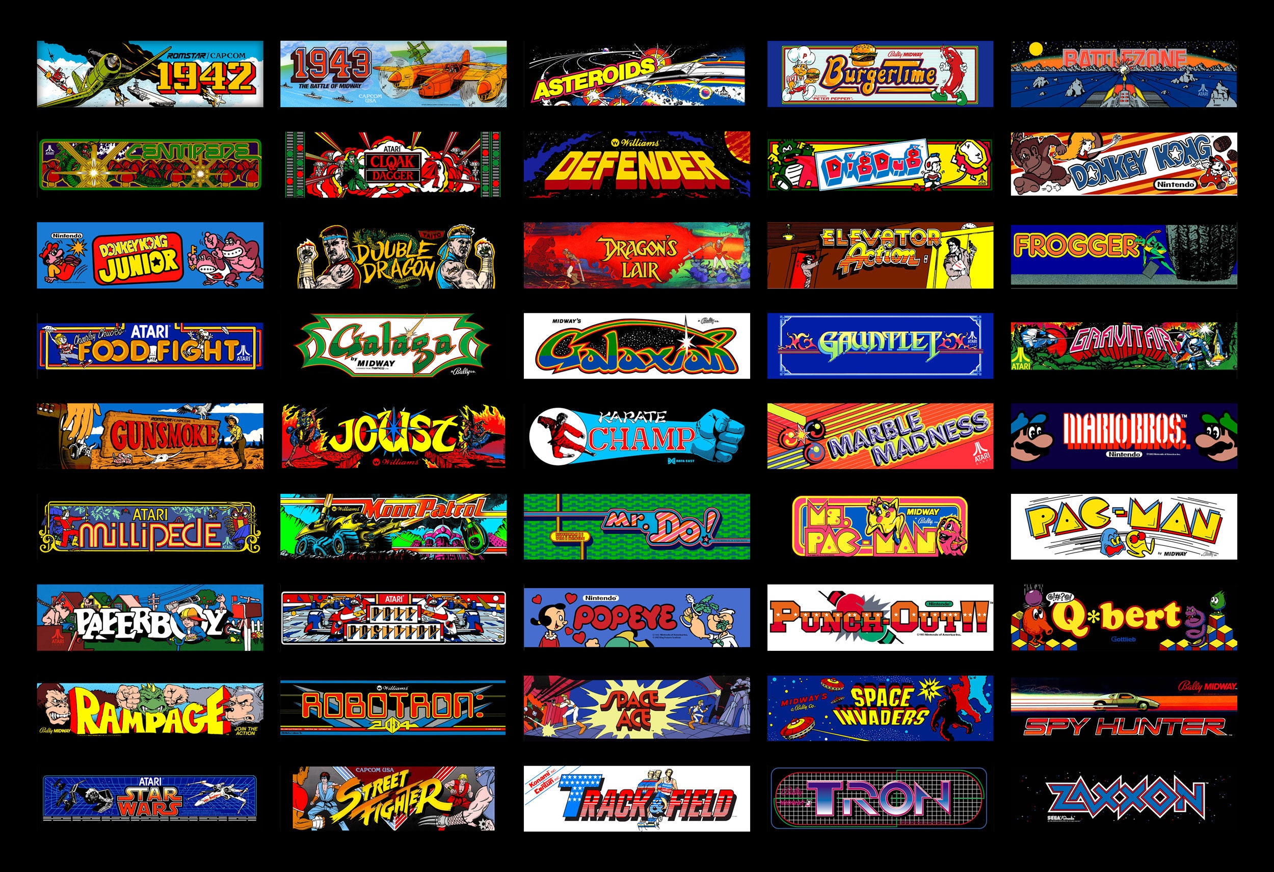 Classic Arcade Game Marquees - Etsy