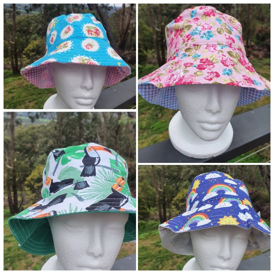 Kids Bucket Hat 2 to 4 Years, Summer Hat, Australian Handmade Hat ...