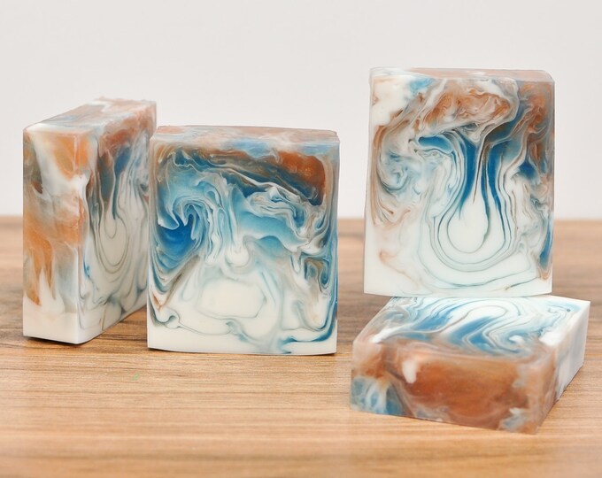 Cedarwood Soap- Cedar Wood Soap- Mens Gift Soap- Blue Soap- Gold Soap ...