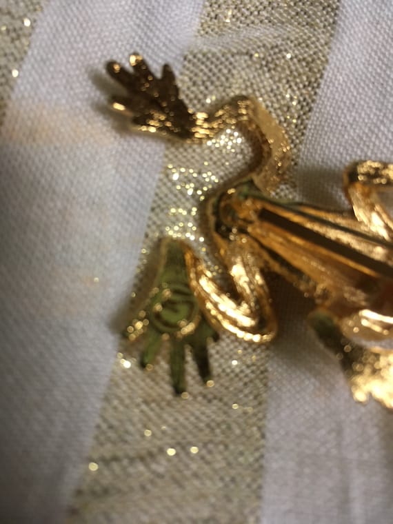 Swarovski By St. John Gold Frog Crystal Eyes Brooch J… - Gem