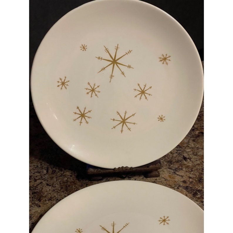 Star Glow MCM Atomic Royal China Plates - Etsy