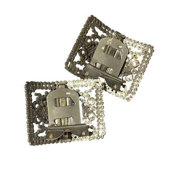 French Cut Steel Antique Shoe Clips Two - Gem