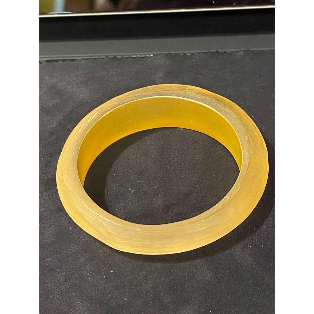 Lucite Resin Yellow Bangle Vintage - Etsy