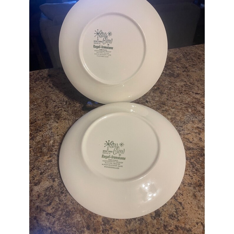 Star Glow MCM Atomic Royal China Plates - Etsy