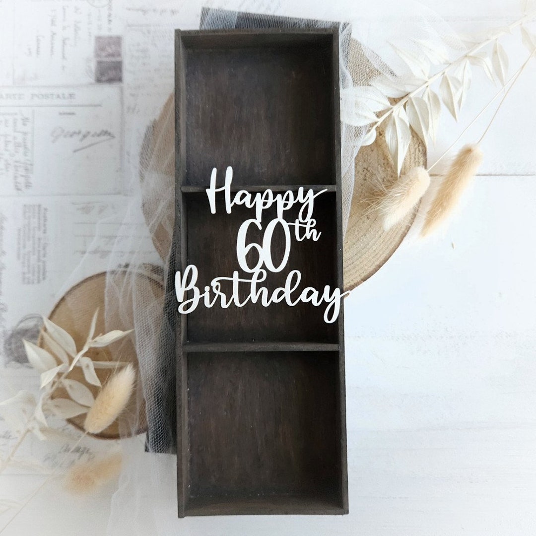 Words 046 – Happy 60th Birthday -decorative Laser Cut Chipboard - Etsy