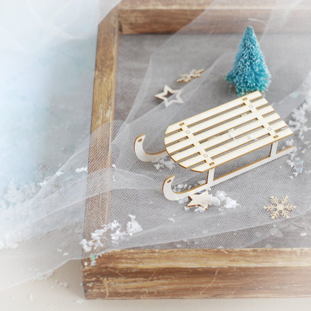 Christmas Collection 3D Sled / Sledge – Decorative Laser Cut Chipboard ...