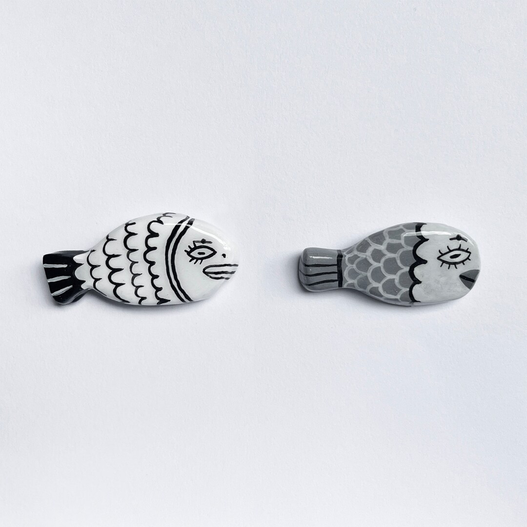 Cute Handmade Sad Face Clay Pins Fish - Etsy