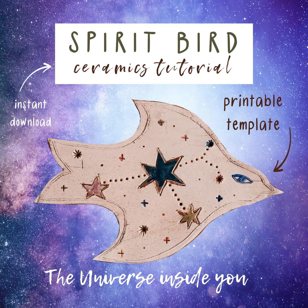 SPIRIT BIRD Ceramic Tutorial With Printing Template / Pottery Tool ...
