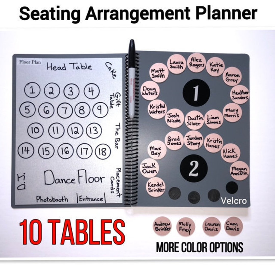 Seating Chart Planner 10 Tables - Wedding - Seating Arrangements ...