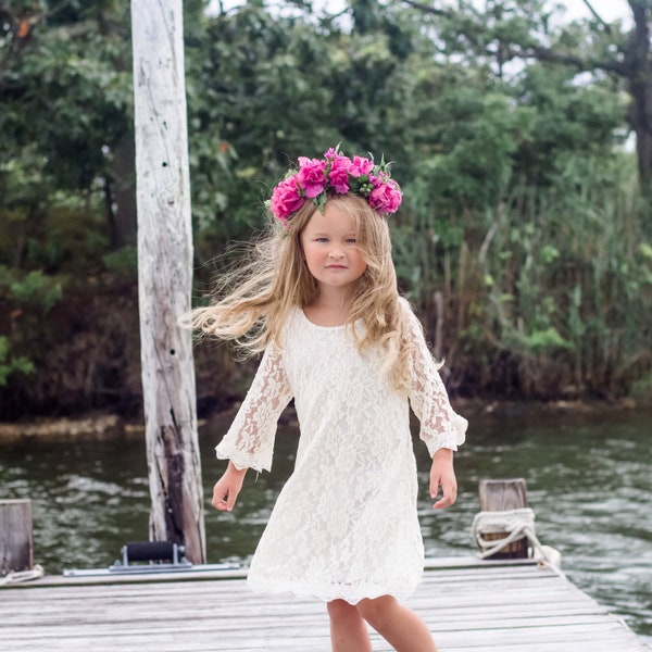 Girls Lace Dress - Etsy