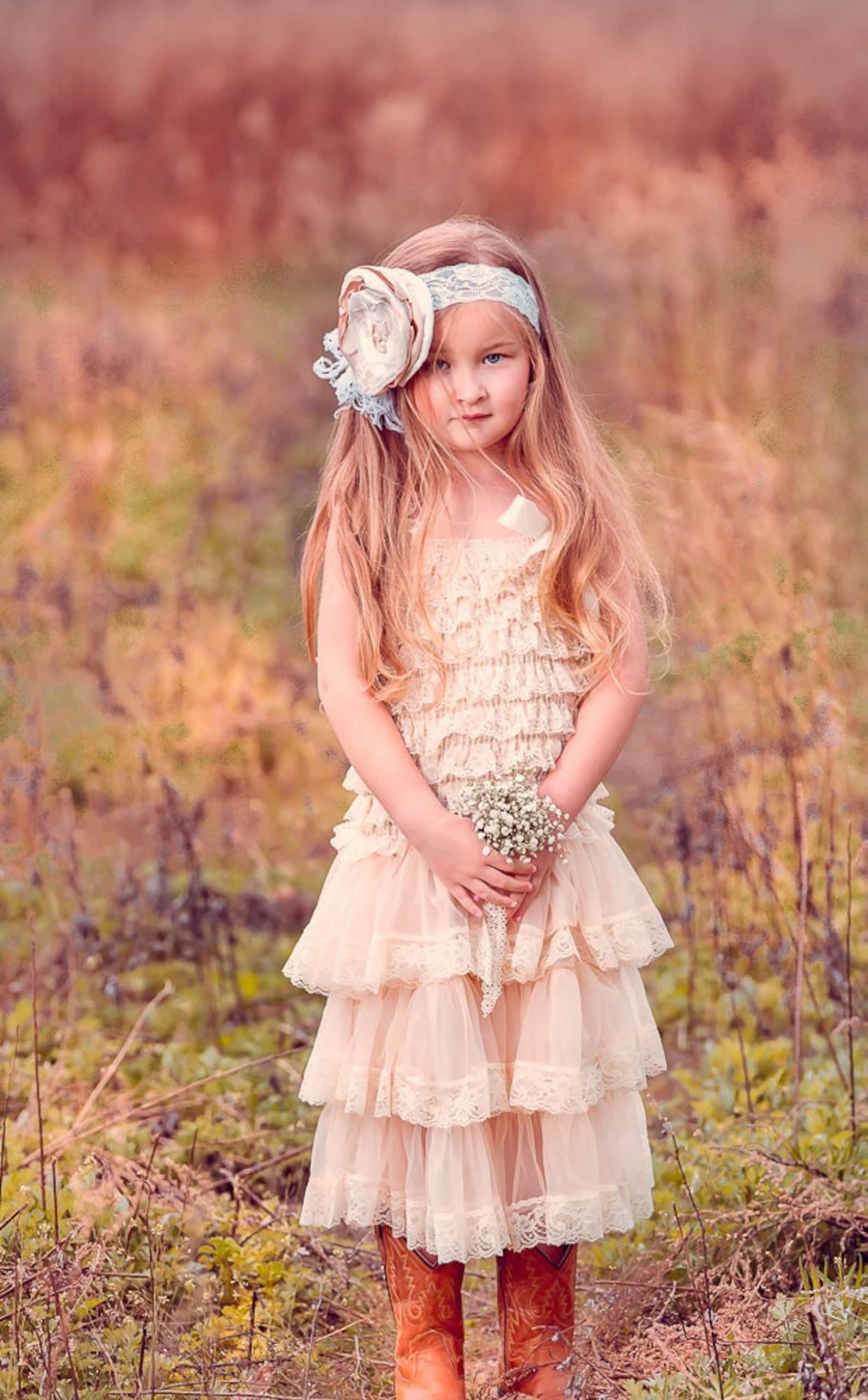 Rustic Flower Girl Dress Flower Girl Dresses Dress Includes - Etsy