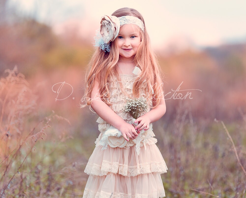 Rustic Flower Girl Dress Flower Girl Dresses Dress Includes - Etsy