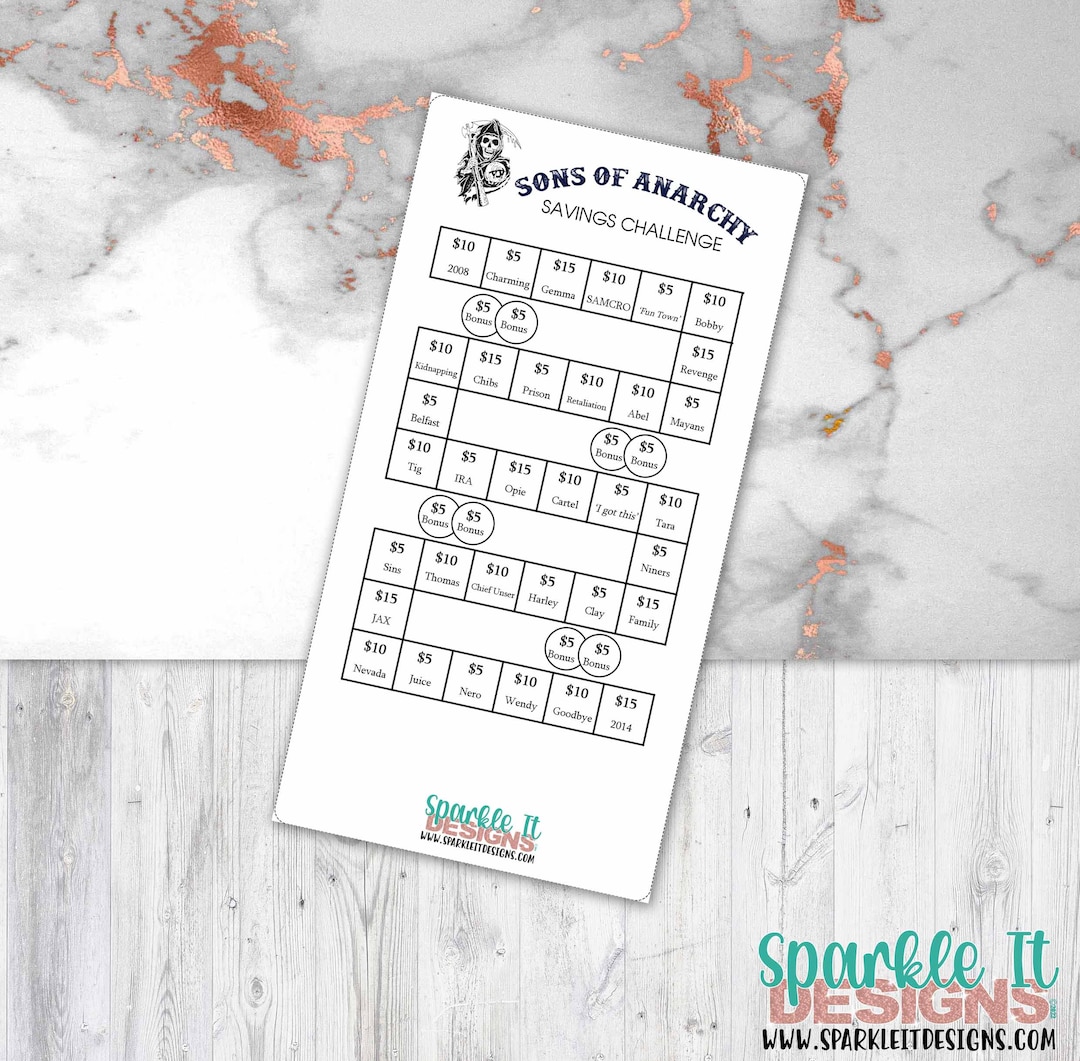 SOA Theme TV Show Challenge - A6 Printable PDF Downloadable - Minimal ...