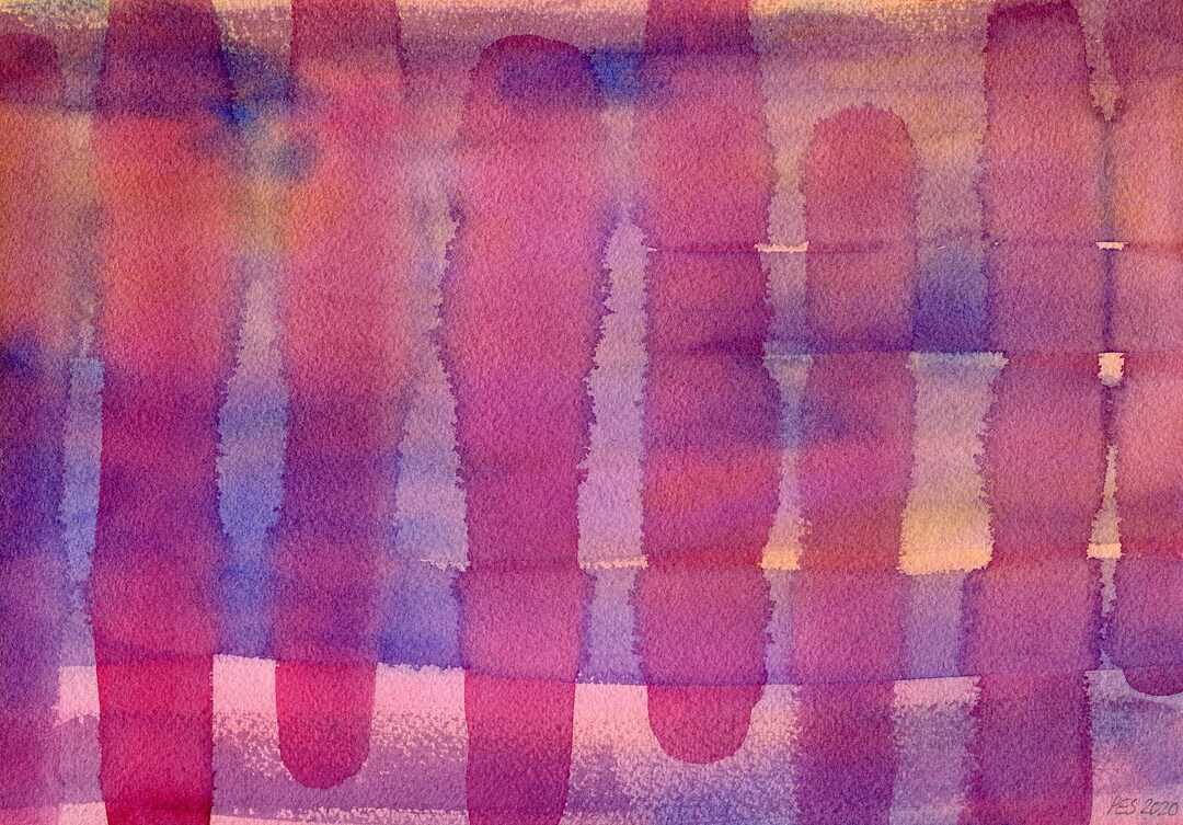 Watercolor Painting: "magenta Grid" (10x7 In.) Unframed | Small-scale ...