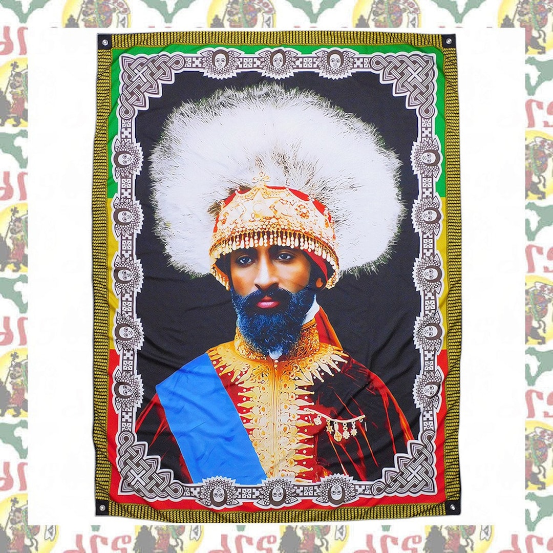 King of Kings Haile Selassie I[drs] Tapestry (extra-large Flag) (lion ...