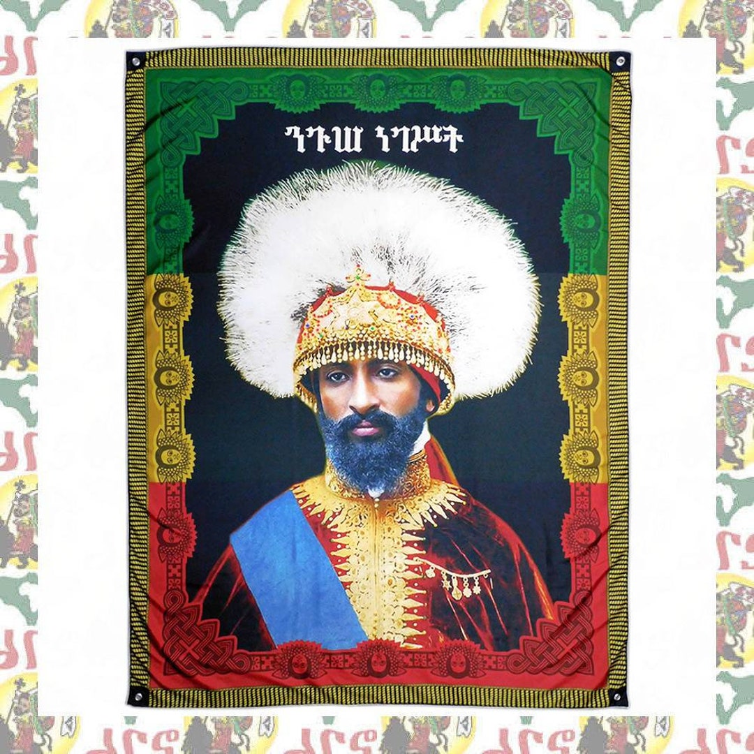 King of Kings Haile Selassie I[drs] Tapestry (extra-large Flag) (lion ...