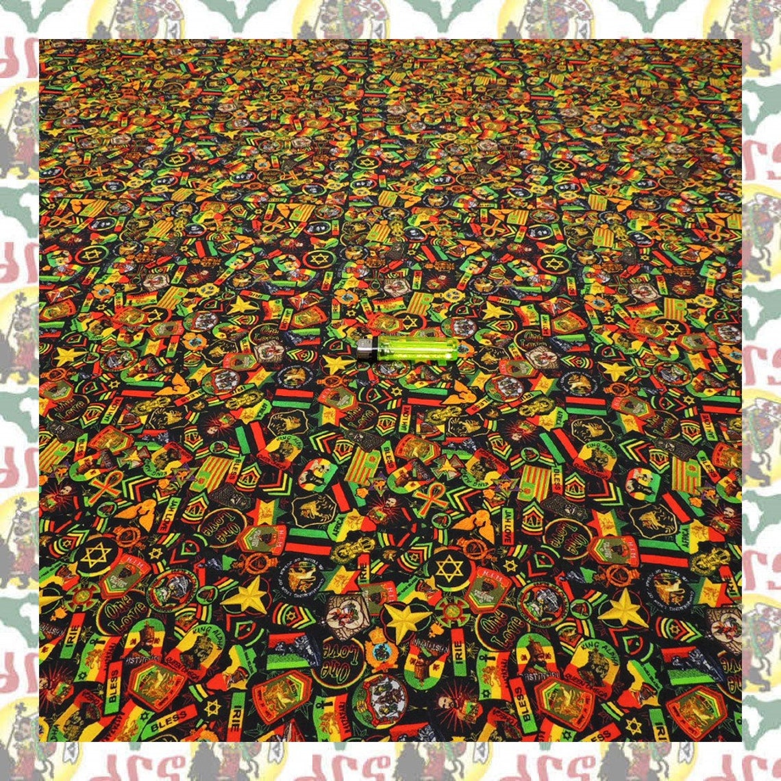 Rasta Patch Fabric drs Ethiopia Haile Selassie I Reggae | Etsy