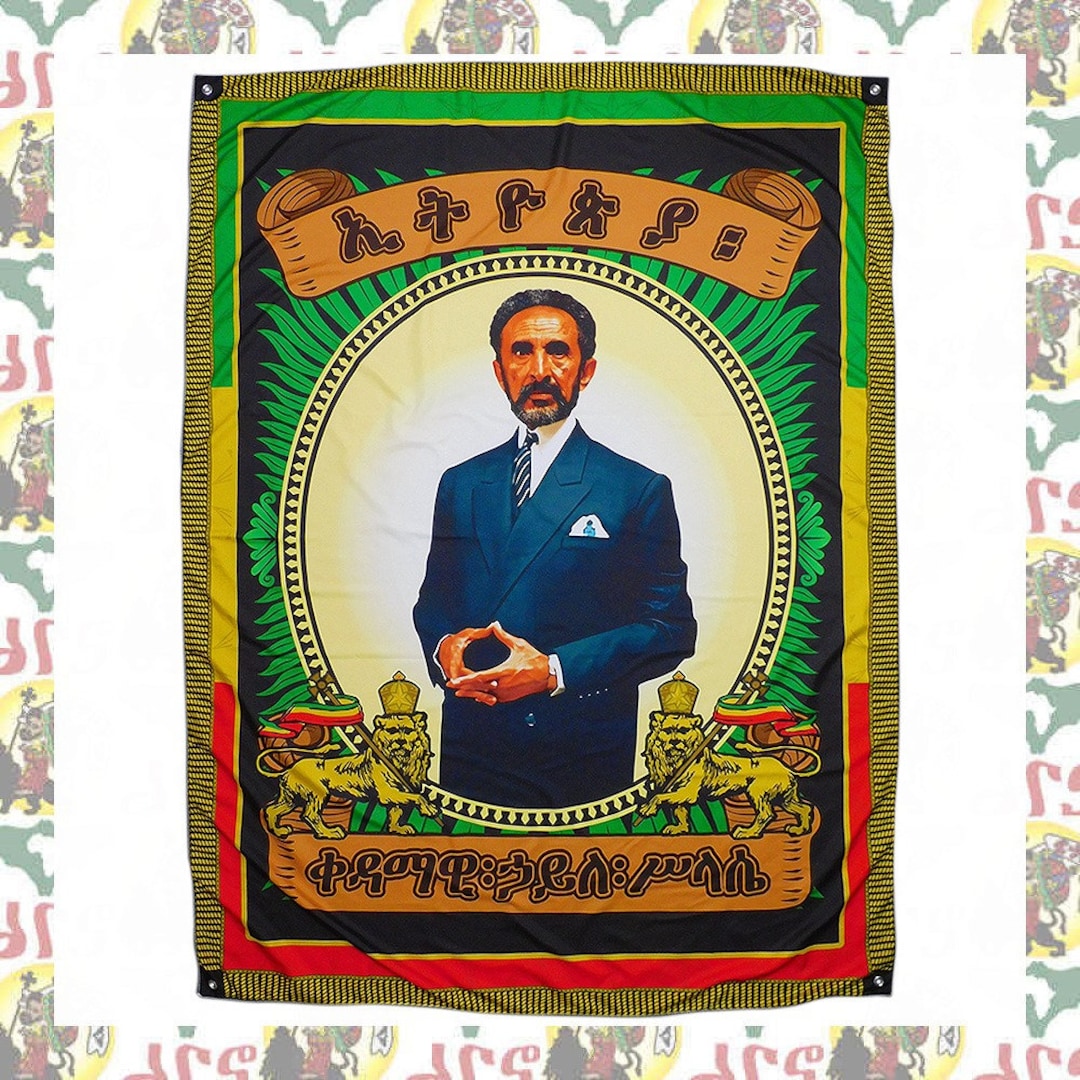 Ethiopian King Haile Selassie I[drs] Tapestry (extra-large Flag) (lion ...
