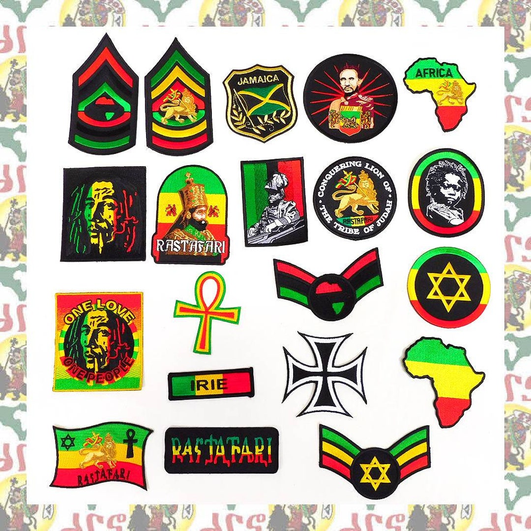20pcs / Embroidery Iron Patch / No5 (rasta Reggae Ethiopia Africa Lion ...