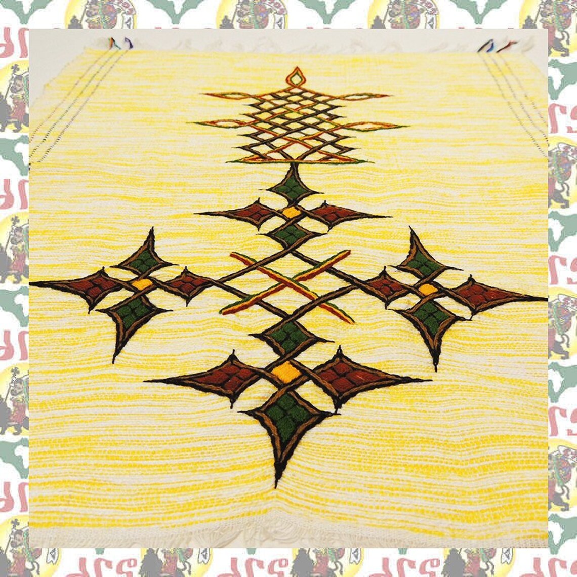 Ethiopian Hand Woven Hand Embroidery Luncheon Mat Place Mat - Etsy