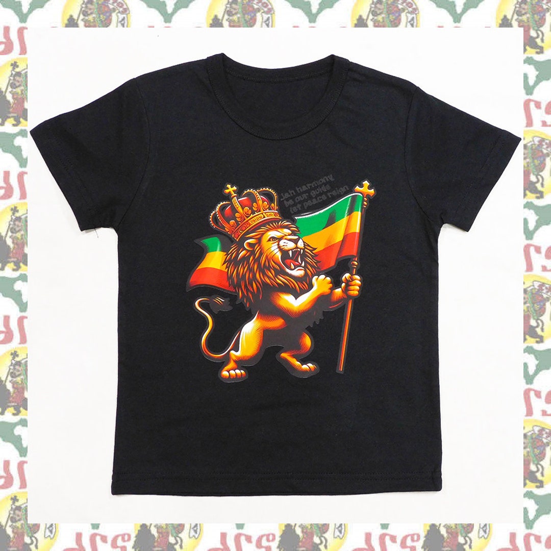 Kids T-shirts Drs A55 Children's Tee Lion of Judah Reggae Jah Rastafari ...