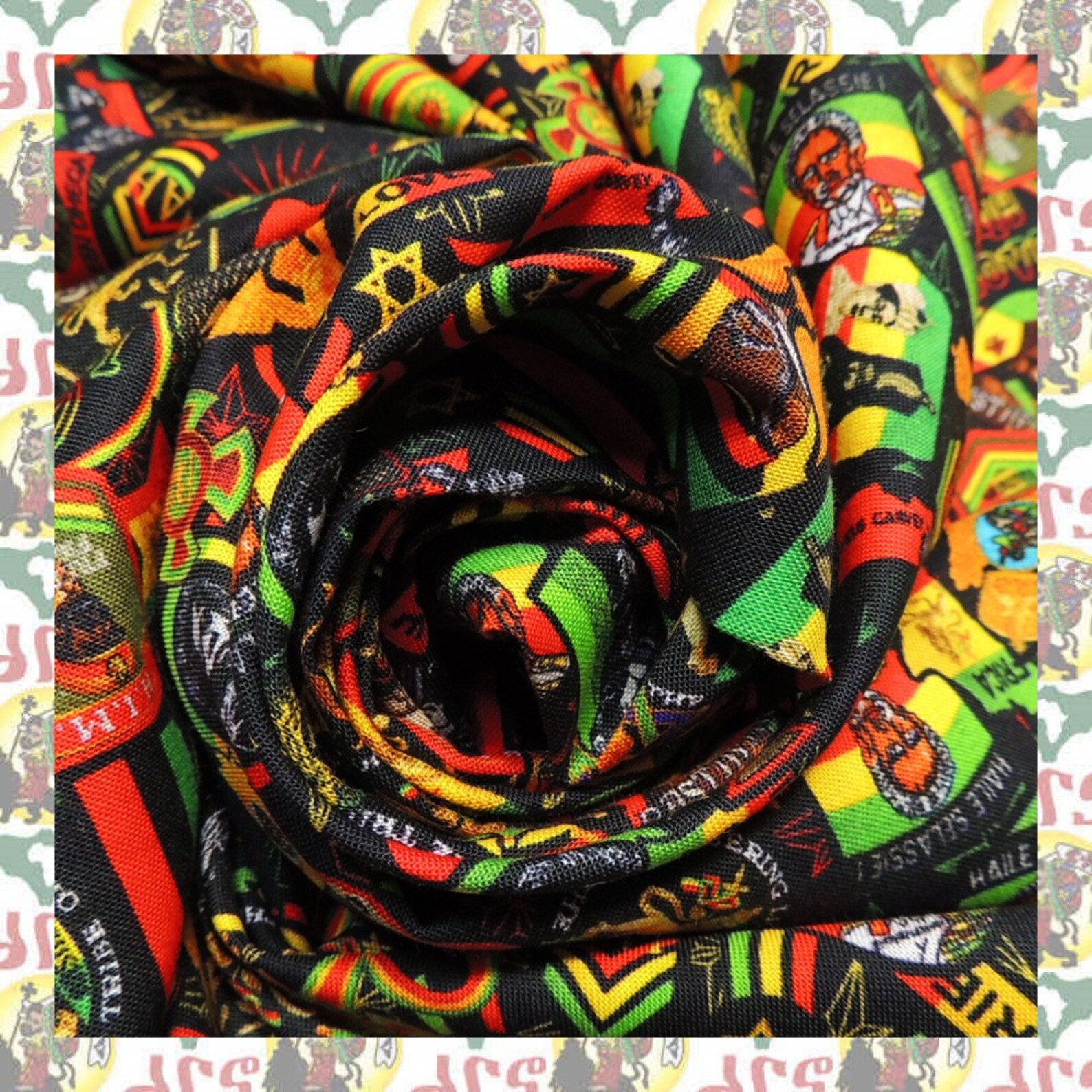 Rasta Patch Fabric drs Ethiopia Haile Selassie I Reggae | Etsy