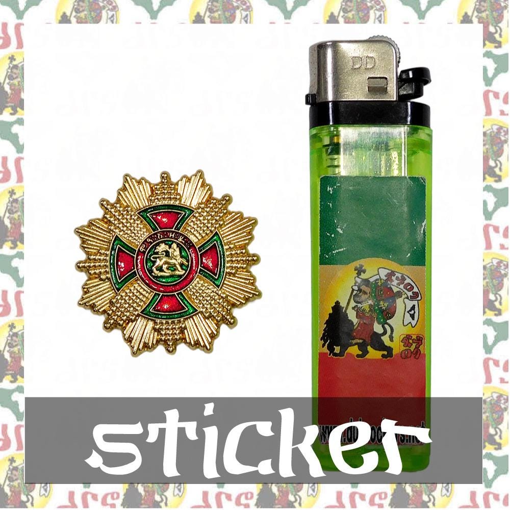 Commander Medal [drs] 2D/3D Sticker Badge (rasta Reggae Ethiopia Africa ...