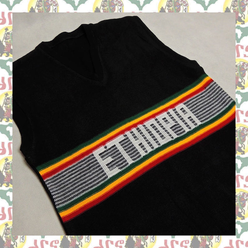 Ethiopia Rasta Knit Vest reggae Rastafari Roots Reggae Dub | Etsy