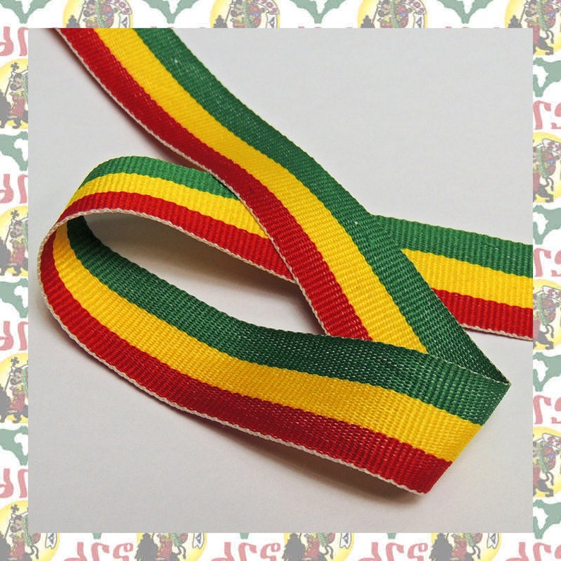 20mm Ethiopia Africa Rasta Color Ribbon Made in Ethiopia (roots Reggae ...