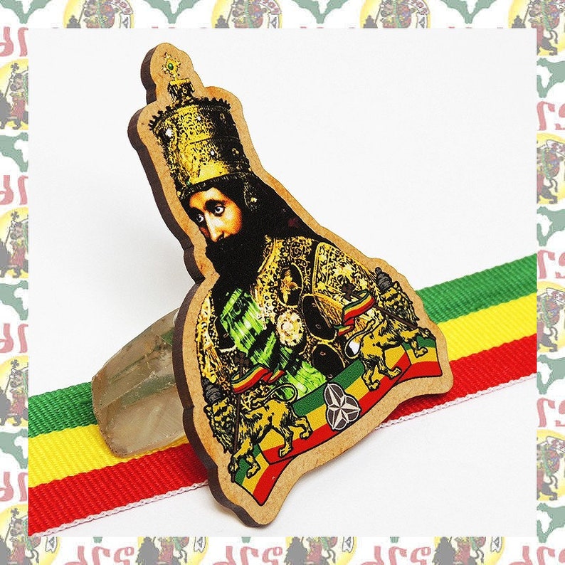 Wooden Badge drsqhs Haile Selassie I rasta Reggae Ethiopia | Etsy