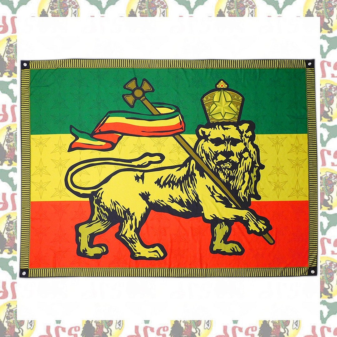 Rastafarian Majesty: the Lion of Judah Tapestry Extra-large Flag (haile ...